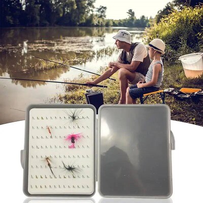 Triangular Foam Fly Fishing Hook Bait Fishing Tackle Box ABS