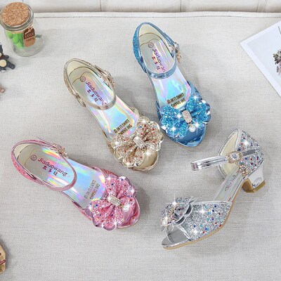 5 Colors Children Princess Sandals Kids Girls Wedding Shoes