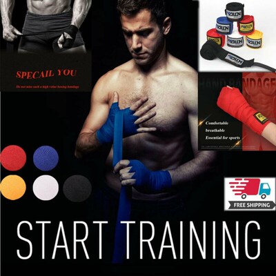Cotton Strap Boxing Bandage Sanda Muay Thai MMA Hand Gloves