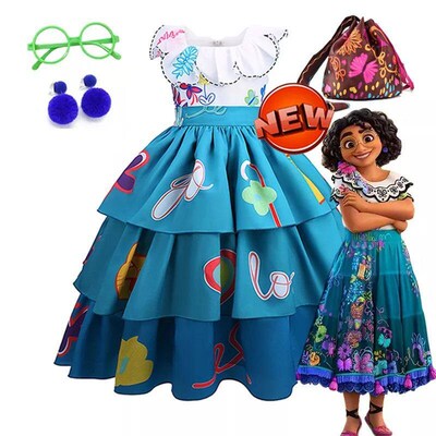 New Mirabel Encanto Dresses for Girls Princess Dress Suit