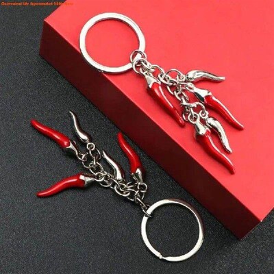 Unique Pepper Keychain Horn Keyring Pendant Eye Catching