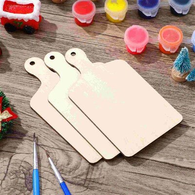 6 Pcs Small Square Chopping Board DIY Wooden Cutting Table