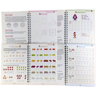 4 Books Reusable Copybook For Calligraphy Learn Alphabet Pai