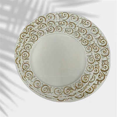 Vintage Carved PET Tray, Luxury High-End Platter for Dried F