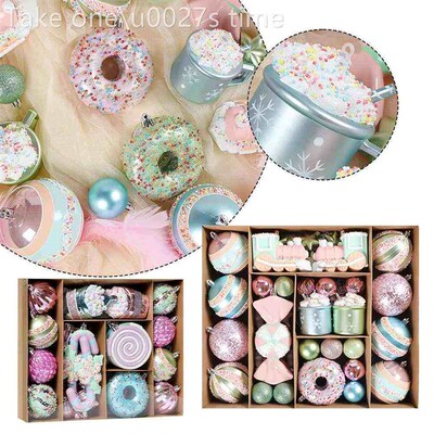 Christmas Macaron Ice Cream Donut Shapes Ball Ornament Xmas