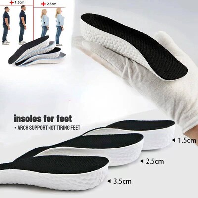 Memory Foam Height Increae Inole for Men Women Shoe Flat Fee