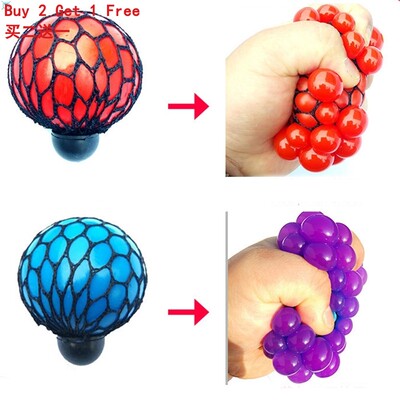 Stresses Reliever Squeeze Toys Mesh Ball Grape Squeeze Toy