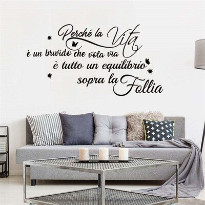 Italian Singer Inspirational Quote Wall Sticker Bedroom Kids