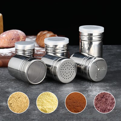 Stainless Steel Seasoning Jar Salt Sugar Shaker Pepper Bottl