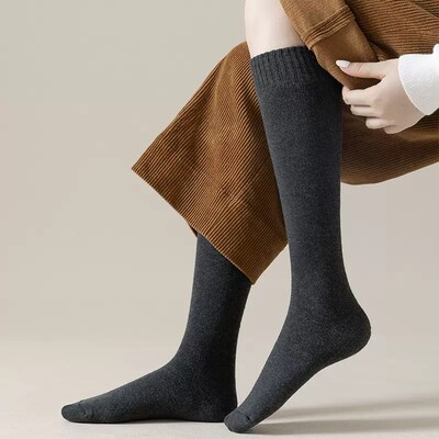 Winter Warm Long Socks Women Thick Thermal Cotton Knee High