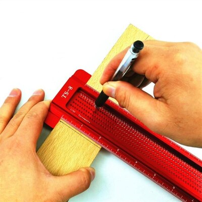 8inch Precision Aluminum T-type Square Hole Ruler Scriber Li