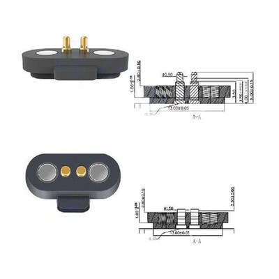 1Pair 2/3/4/5P 12V 1A Waterproof Magnetic Pogo Pin