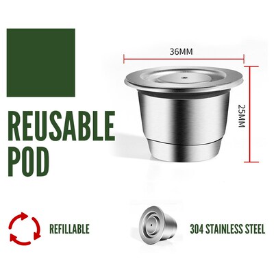 RECAFIMIL For Nespresso Refill Capsule Stainless Steel Espre