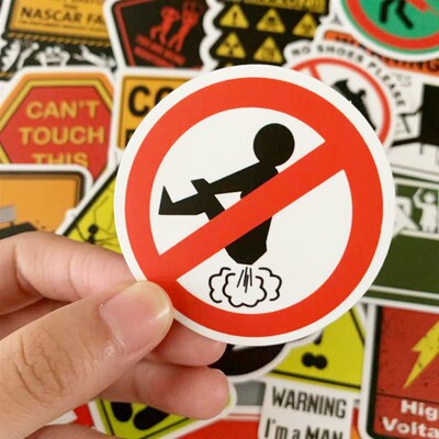 10/30/50PCS Warning ers Danger Banning Skateboard Fridge Gui