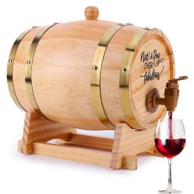 3L Oak Aging Barrel with Stand and Spigot Engraved Whiskey