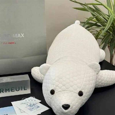 2025 new cool polar bear throw pillow, cute childlike bear