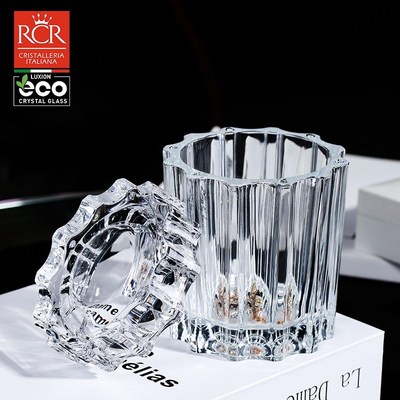 意大利RCR水晶玻璃首饰盒糖果罐 家用多功能糖缸 储存装饰品