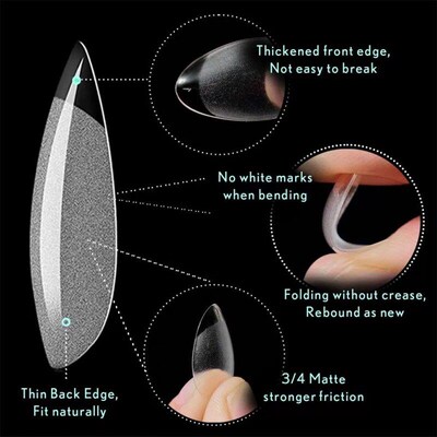 600 PCS Soft Gel X Nail Tips Supplies,Full Cover False Nail