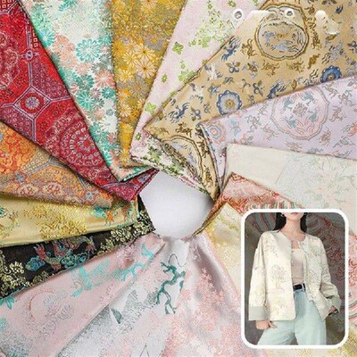 100x145cm Brocade Jacquard Flower Pattern Fabric 3D Relief
