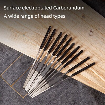 Deli 10Pcs Diamond Needle File Set 5x180mm Mini Needle File