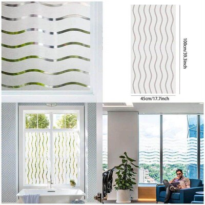 Frosted Window Film Privacy Film for Glass Windows Stripe Pa