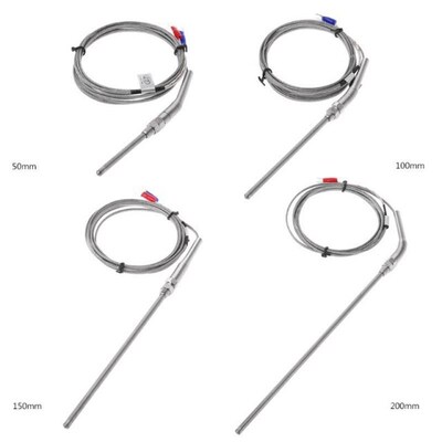 2m K Type Thermocouple Probe 50mm/100mm/150mm/200mm Stainles