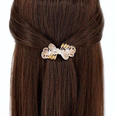 Alloy Spring Clip Bow Hairpin Crystal Hairpin Hair Accessori