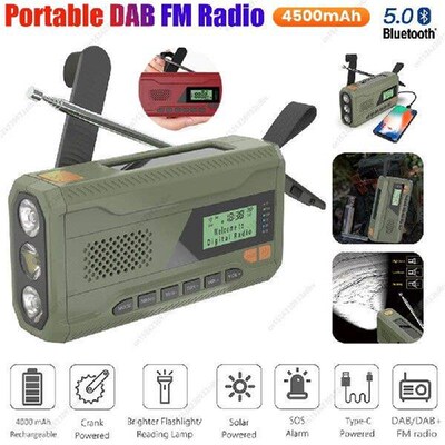 4500mAh Portable Emergency Radio Solar Hand Crank Radio