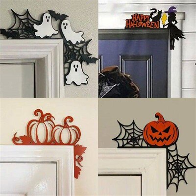 Boxwood Door Corner Decoration Halloween Door Top Decor