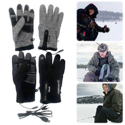 Men Women USB Heated Gloves Hand Warmer Thermal Touch