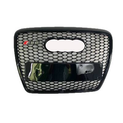 268适用奥迪A6改L装S6中网2005R-2011年a6l老C6蜂窝于无标格栅前