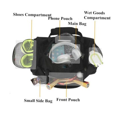 Men Gym Bags For Fitness Training Outdoor Travel Sport Bag M