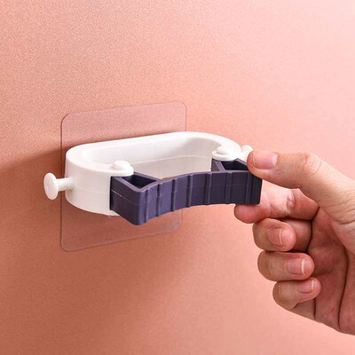 Two color strong mop rack Perforation free plastic mop clamp