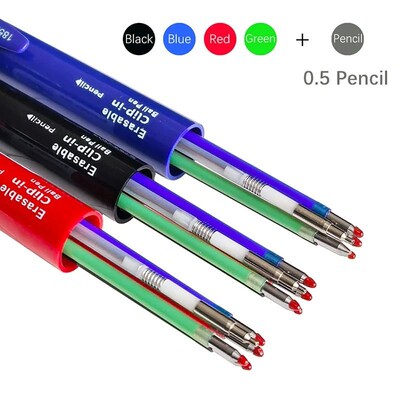 0.7mm Multi Colored Erasable Gel Pen 5 In 1 Blue Black Red G