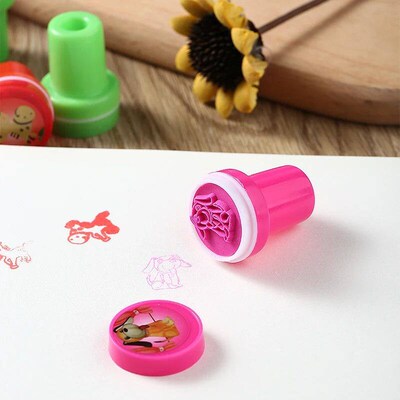 10Pcs Cute Self-ink Farm Animals Stamps Cartoon Pattern Self