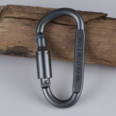 Survival D-ring Locking Carabiner Clip Set Screw Lock Hangin