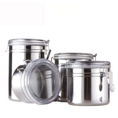 Sealed Canister Jar Coffee Sugar Tea Stainless Steel Storage