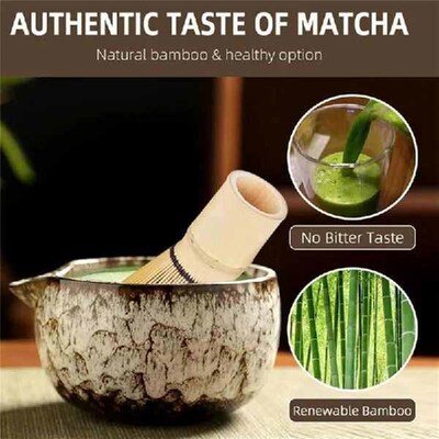 ABKO-Pink Japanese Matcha Tea Ceremony Set: 6 Items