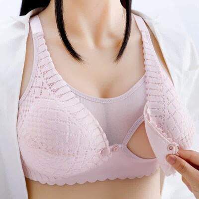 2 Pcs Maternity NUrsing Bra Pregnant Women Open Buckle Breas