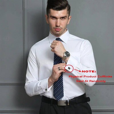 Mens Classic French Cuffs Social Dress Shirt Formal Busines