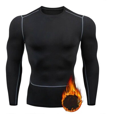 Men Thermal Underwear Thermal Shirt ops Fleece Undershirt Ro