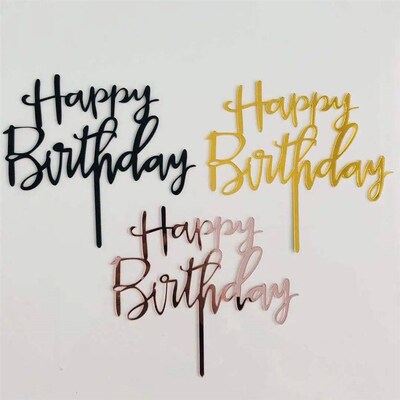 New happy birthday cake topper Baking Dessert cake Insert De