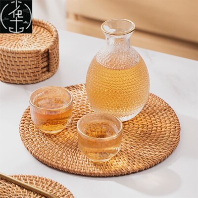 Weaving water hyacinth straw woven round mat dining table he