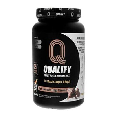 Qualify Whey Protein Powder Drink Mix, Dark Chocolate Fud