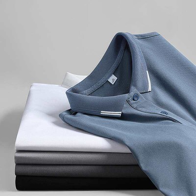 Cost-effective Cattle Mens Polo Shirt Summer Lapel Solid Co