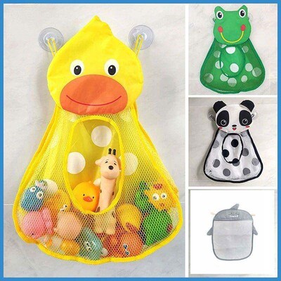 Baby Bath Toys Cute Duck Frog Mesh Net Toy Storage Bag Stron