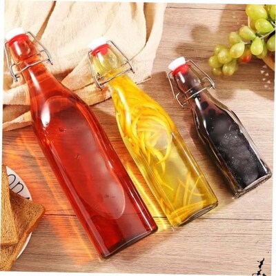 Clasp glass sealed water bottle enzyme wine juice bottle