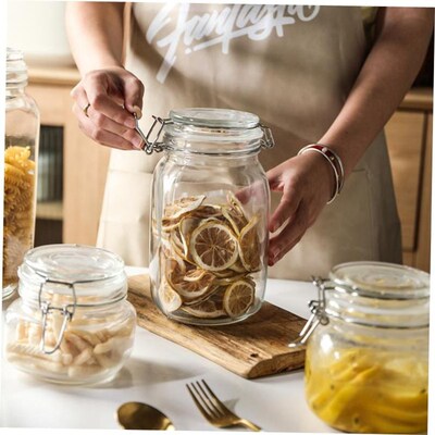 Round Glass Tea Jar Food Storage Box Preservation Container1