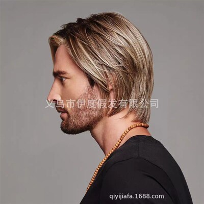 E-commerce Mens Retro Wig Fluffy And Oblique Short Hair