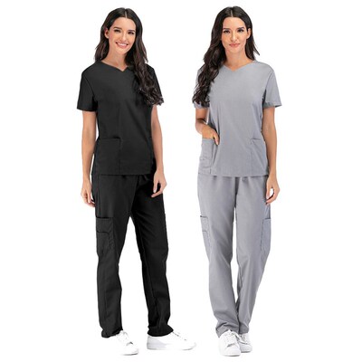 Quality Solid Color Nursing Scrubs Women Nursing Uniforms El